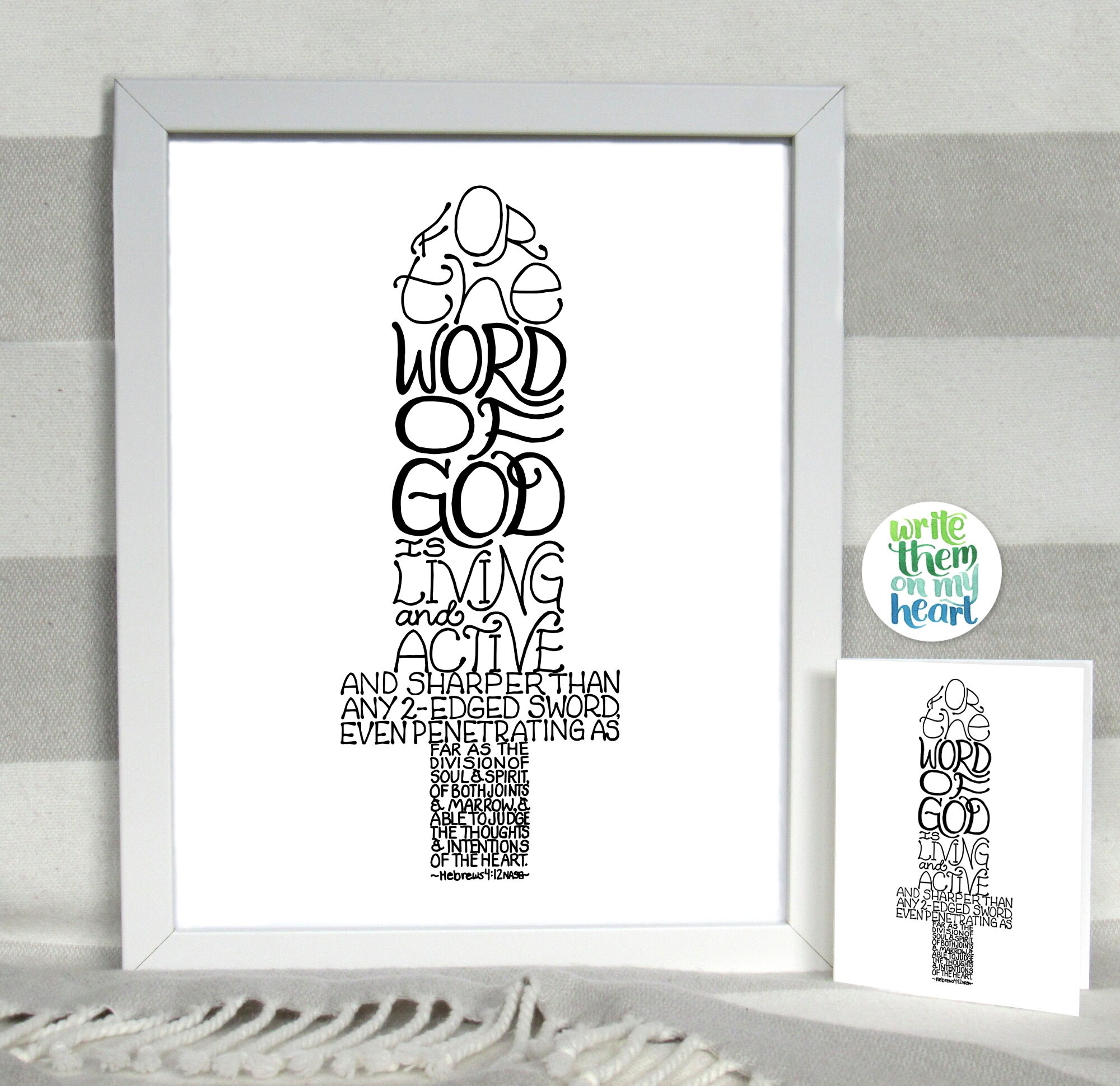 Scripture Bookmark Hebrews 4:12 Bible Verse Printable - Etsy