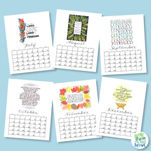 2024 Christian Printable Calendar Bible Verse Monthly Wall Calendar ...