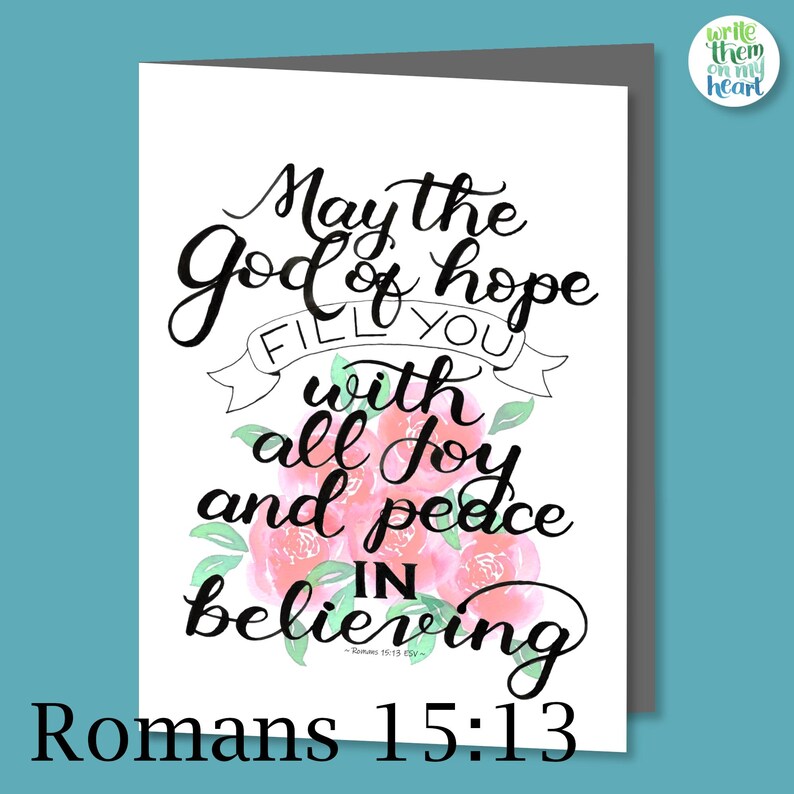Hope Bible Verse Greeting Card Printable Hope Scripture Art Card ...