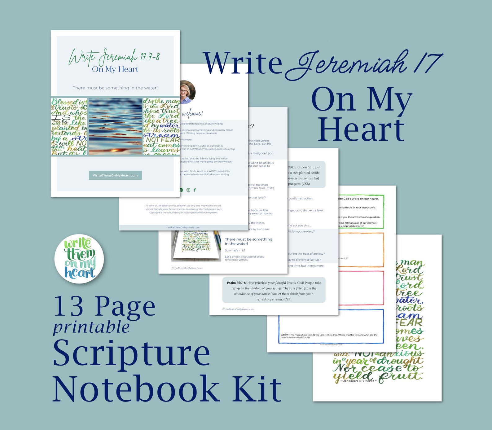 Jeremiah 17:7-8, Bible Study Guide, Scripture Notebook Inserts ...