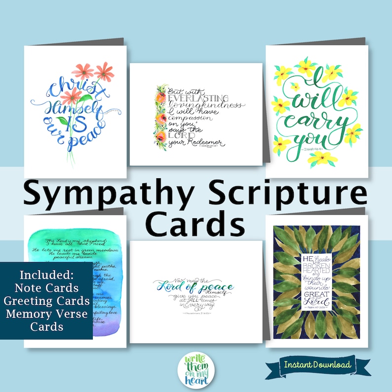 Sympathy Card Bible Verse Printable Scripture Art Condolence Card ...
