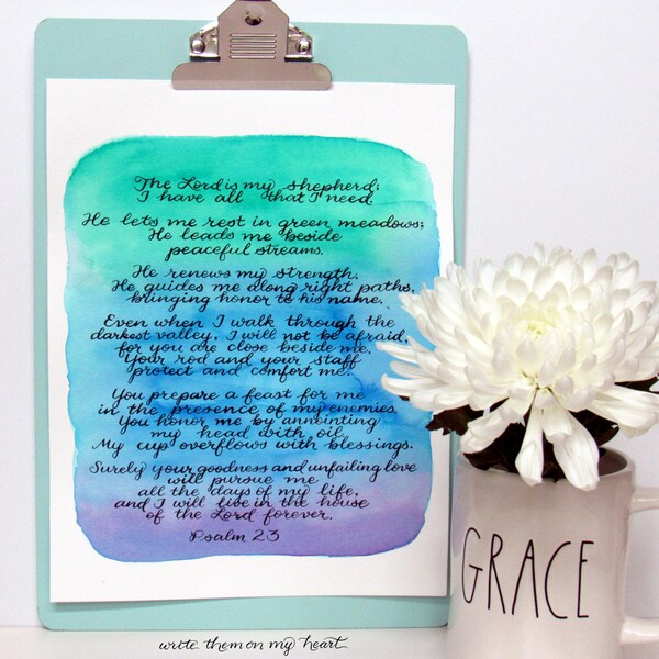 Psalm 23 Printable Cards - Etsy