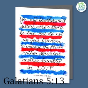 Freedom Scripture Cards Printable Bible Verse July 4th Scripture Art ...