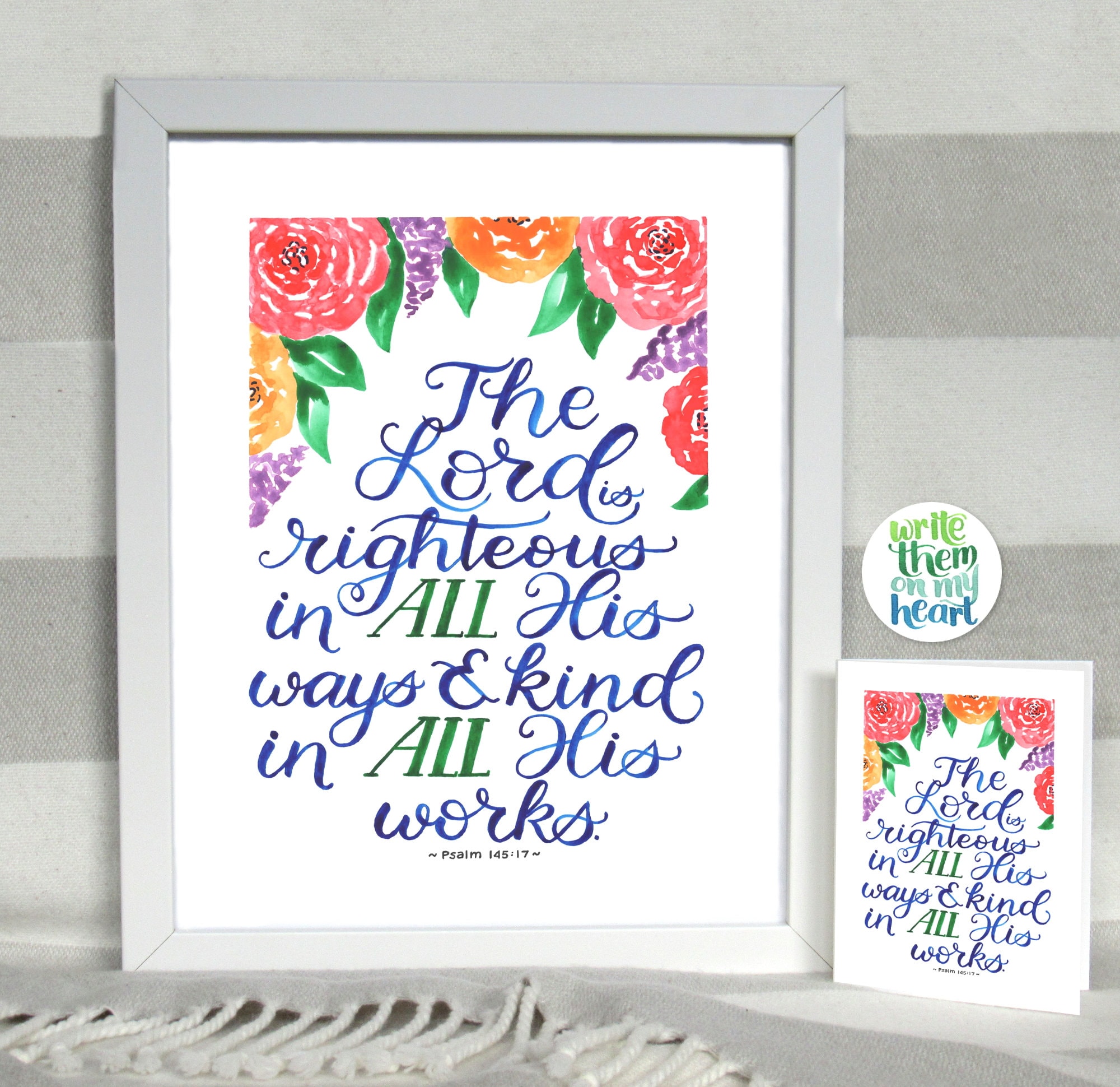 Psalm 145:17 Watercolor Scripture Wall Art Plus Bible - Etsy