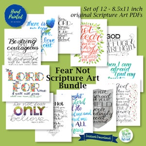 Hand-lettered Bible Verses, Scripture Art PDF, Fear Not Bible Verses ...