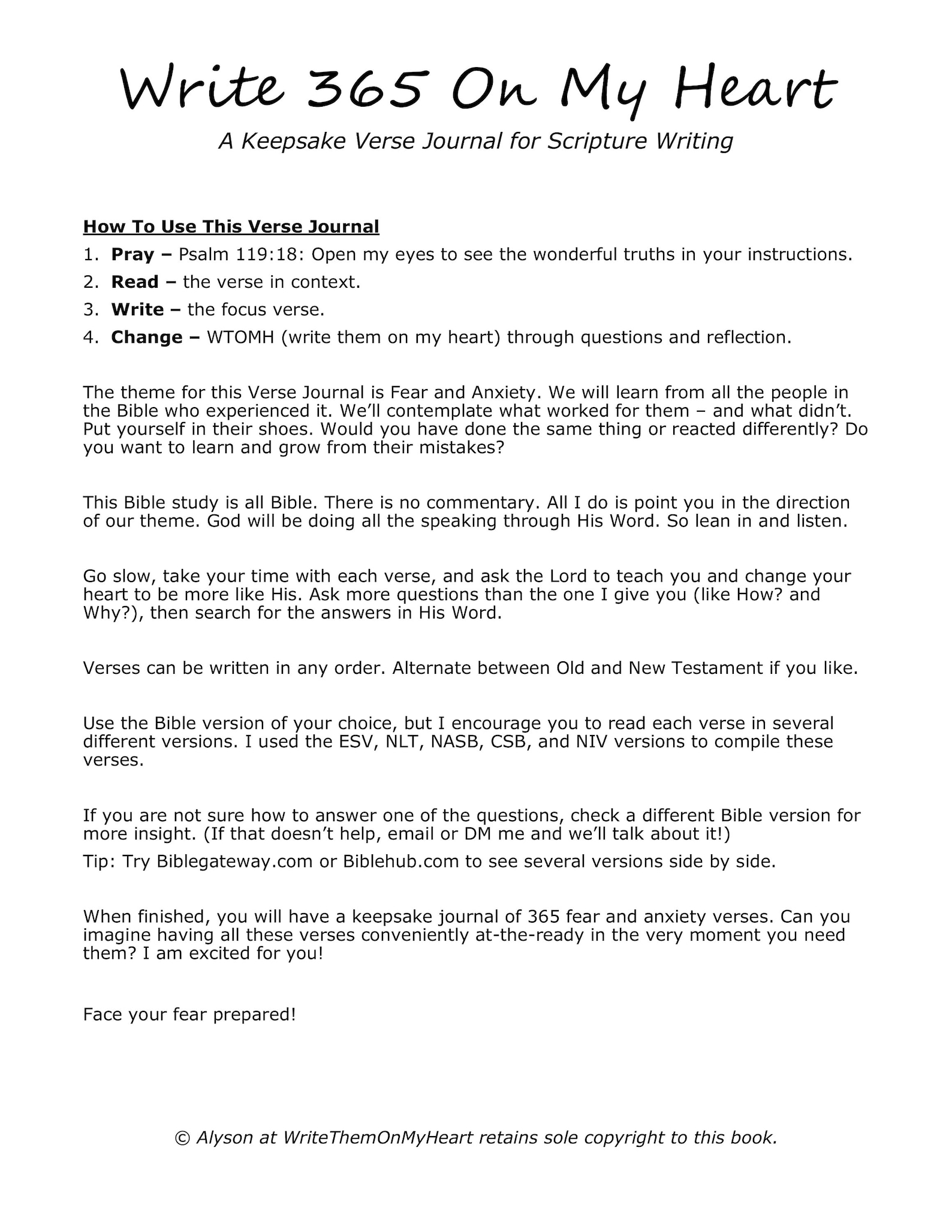 365 Fear Not Bible Verses PDF Scripture Writing Printable - Etsy