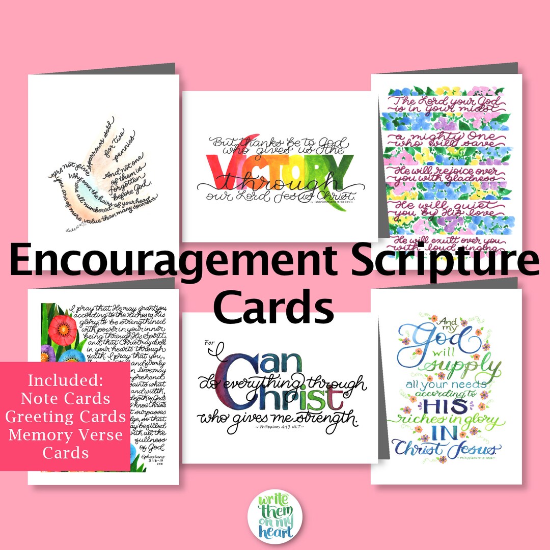 Encouragement Scripture Cards 6 Printable Bible Verse - Etsy