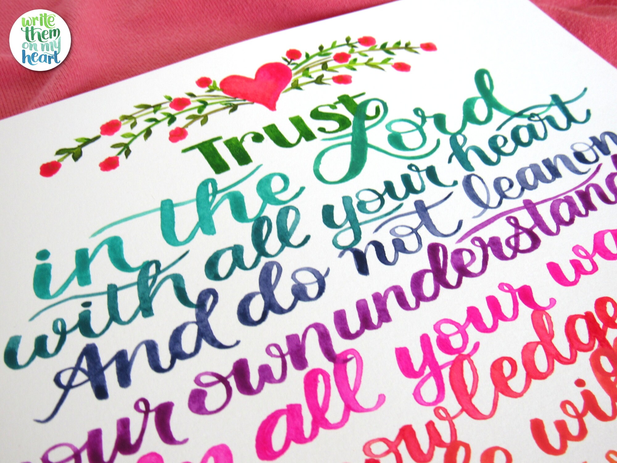 Proverbs 3:5-6 Scripture Art Printable Bible Verse Wall Art - Etsy