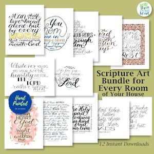 Scripture Wall Art Printable Bible Verses Home Decor Scripture Hand ...