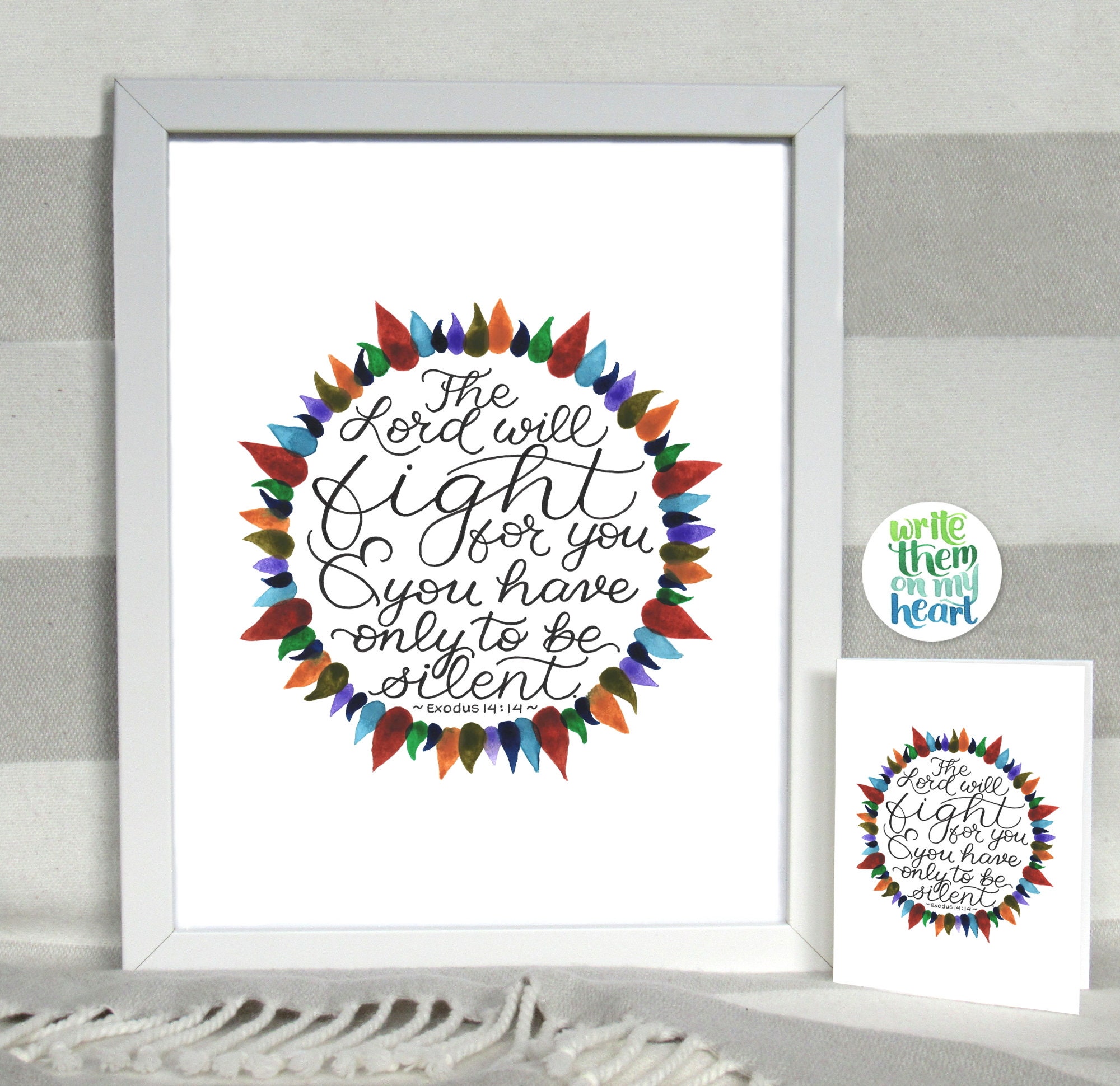 Exodus 14:14, Scripture Art Printable, Bible Verse Wall Art, 8x10, 5x7 ...