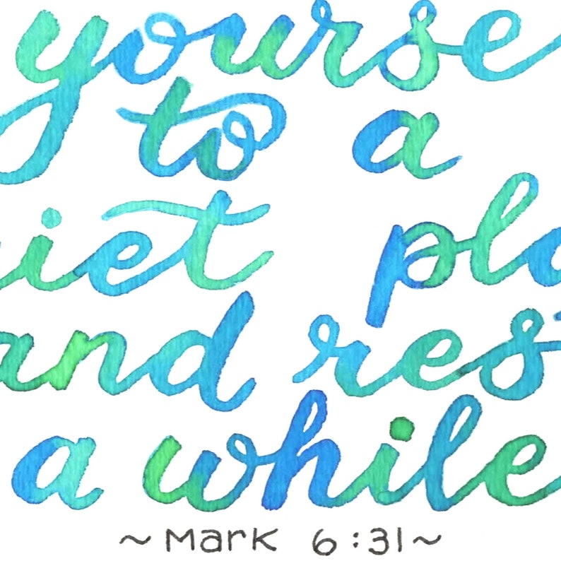 Mark 6:31, Scripture Art Printable, Bible Verse Wall Art, 8x10, 5x7 ...