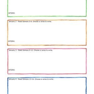 Bible in A Year Guide Printable Bible Study Notebook Pages, One Year ...