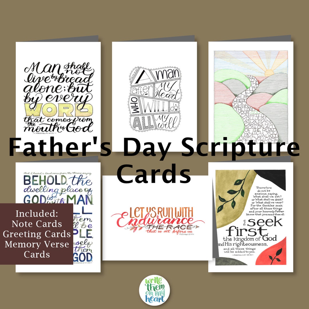 Father's Day Scripture Cards 6 Printable Bible Verse - Etsy