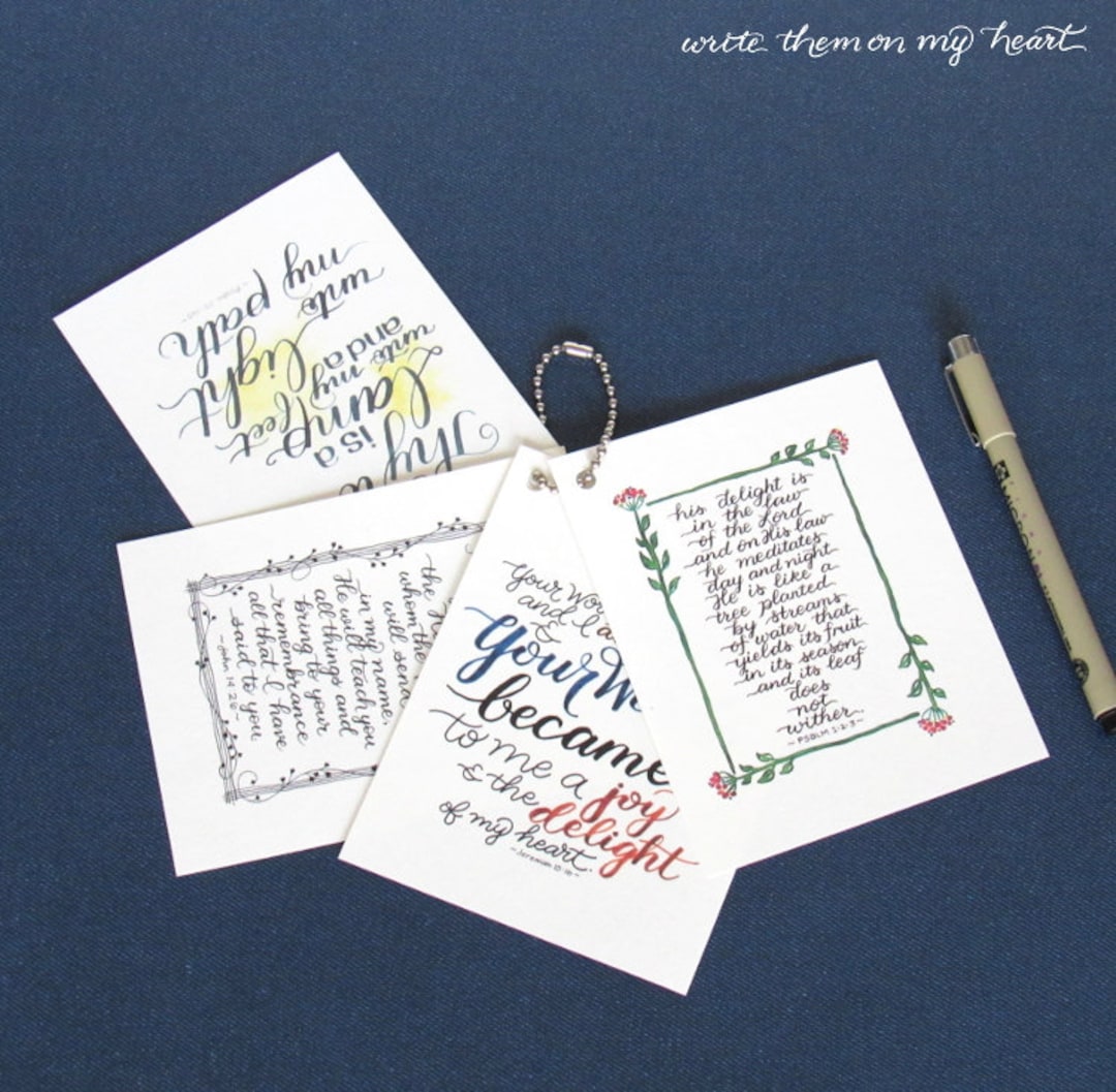 The Word Scripture Memory Verse Cards AND Wall Art Printables, Set of 4 ...