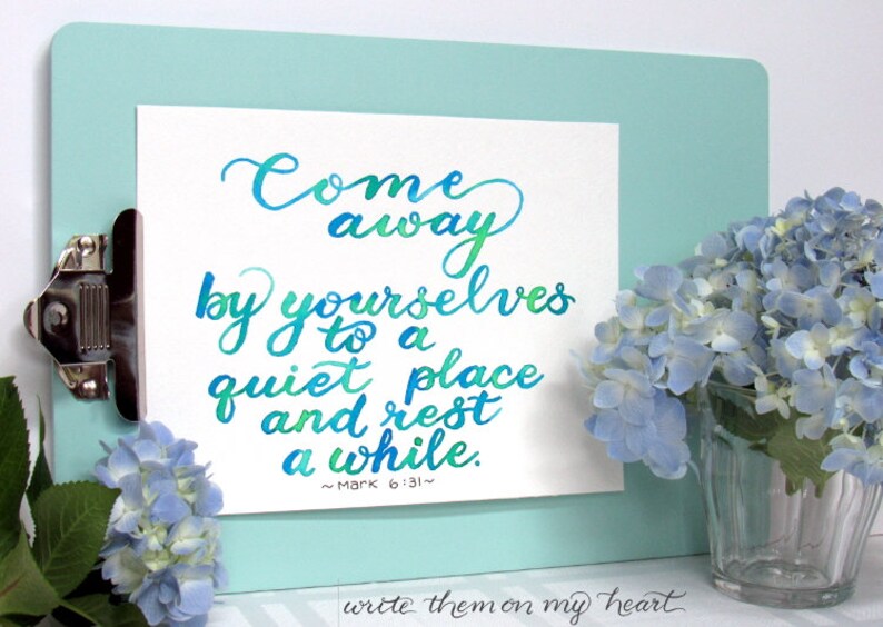 Mark 6:31, Scripture Art Printable, Bible Verse Wall Art, 8x10, 5x7 ...