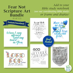 Hand-lettered Bible Verses, Scripture Art PDF, Fear Not Bible Verses ...
