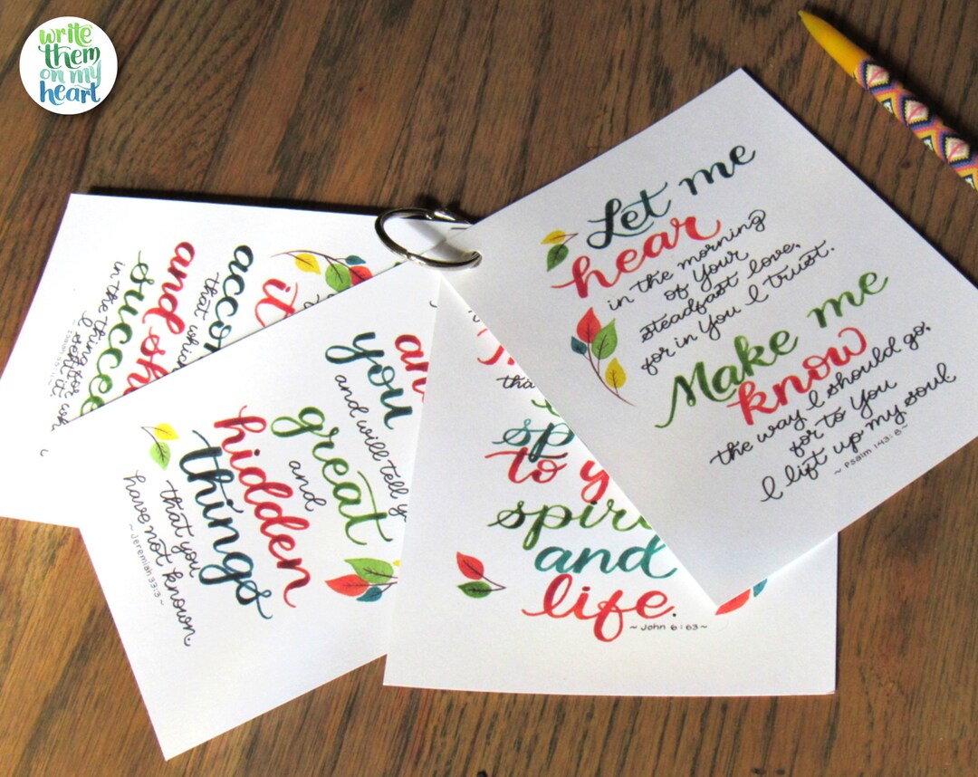 God Speaks Scripture Memory Verse Cards AND Wall Art - Etsy