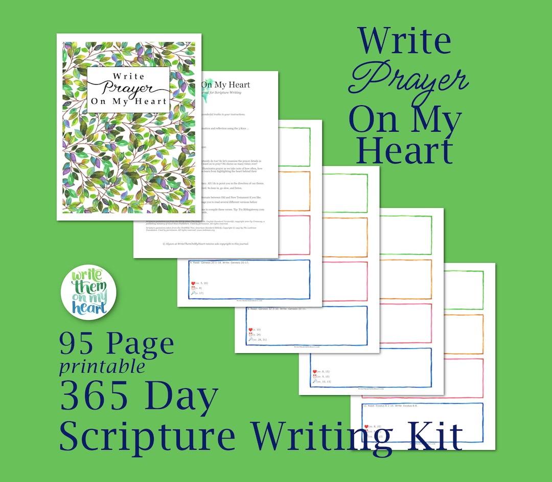 365 Prayer Bible Verses PDF, Scripture Writing Printable Journal, A 365 ...