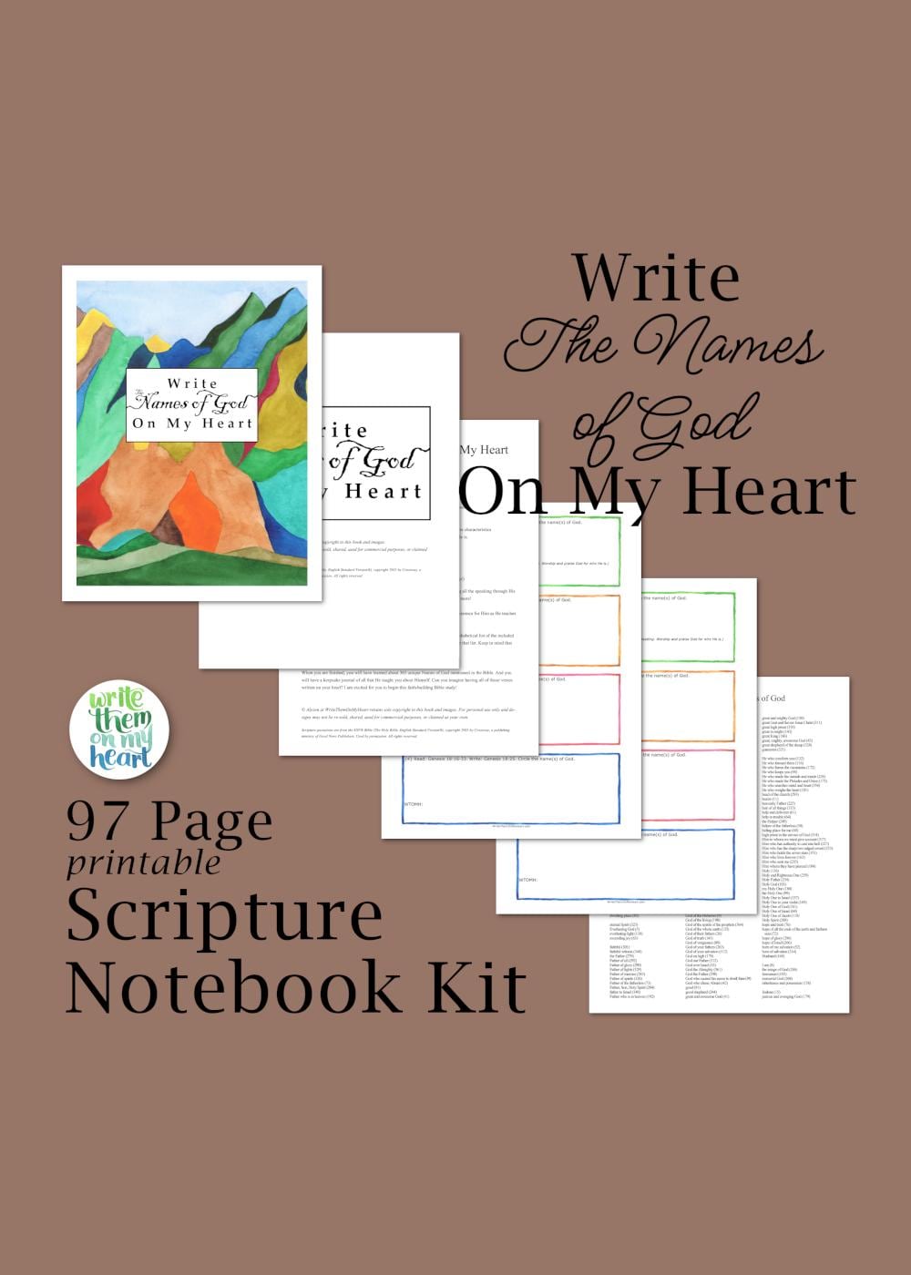 365 Names of God PDF Scripture Writing Printable Worksheets, Names of ...