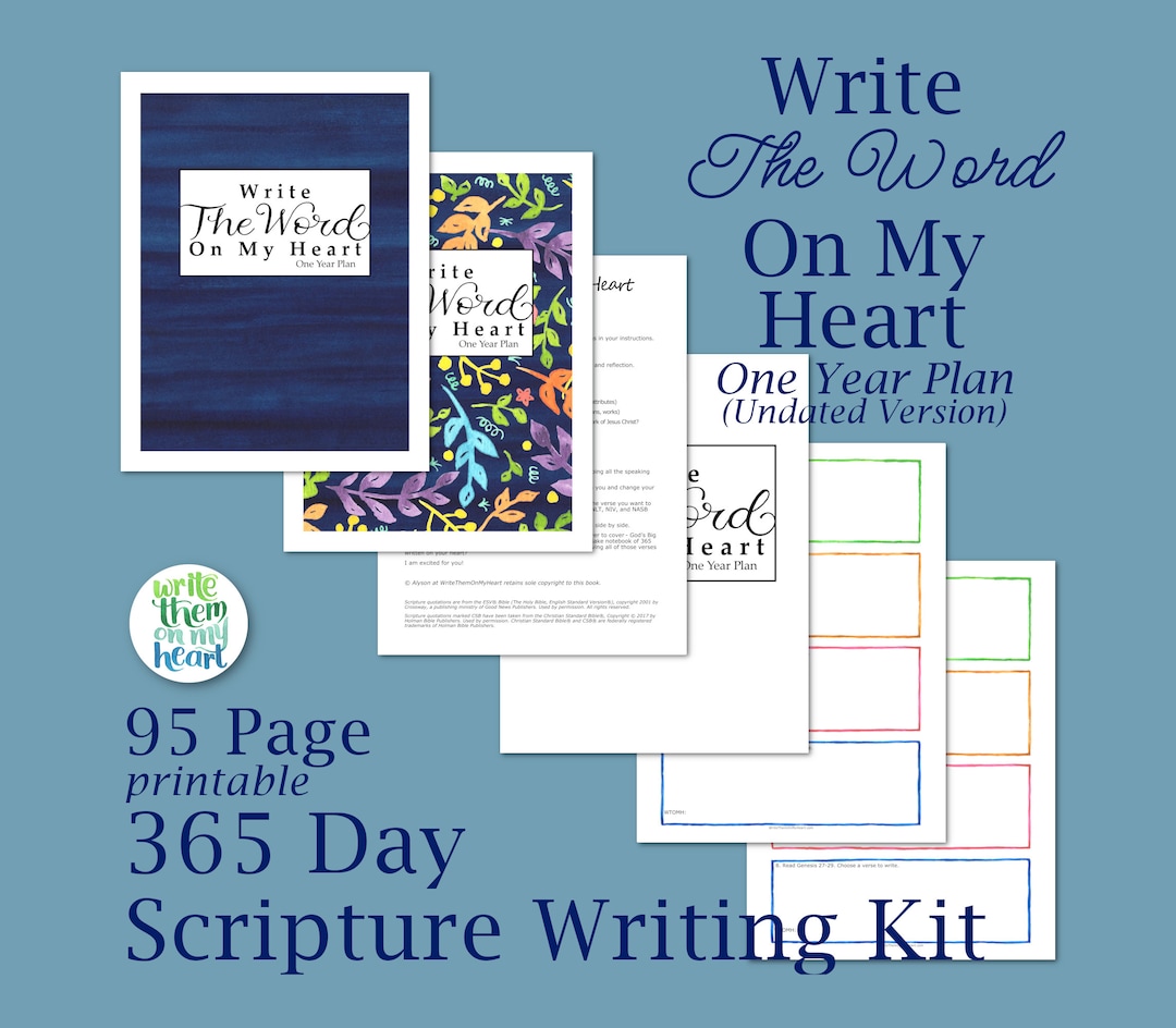 365 Day Bible Reading Plan Undated, Write A Verse A Day Printable ...