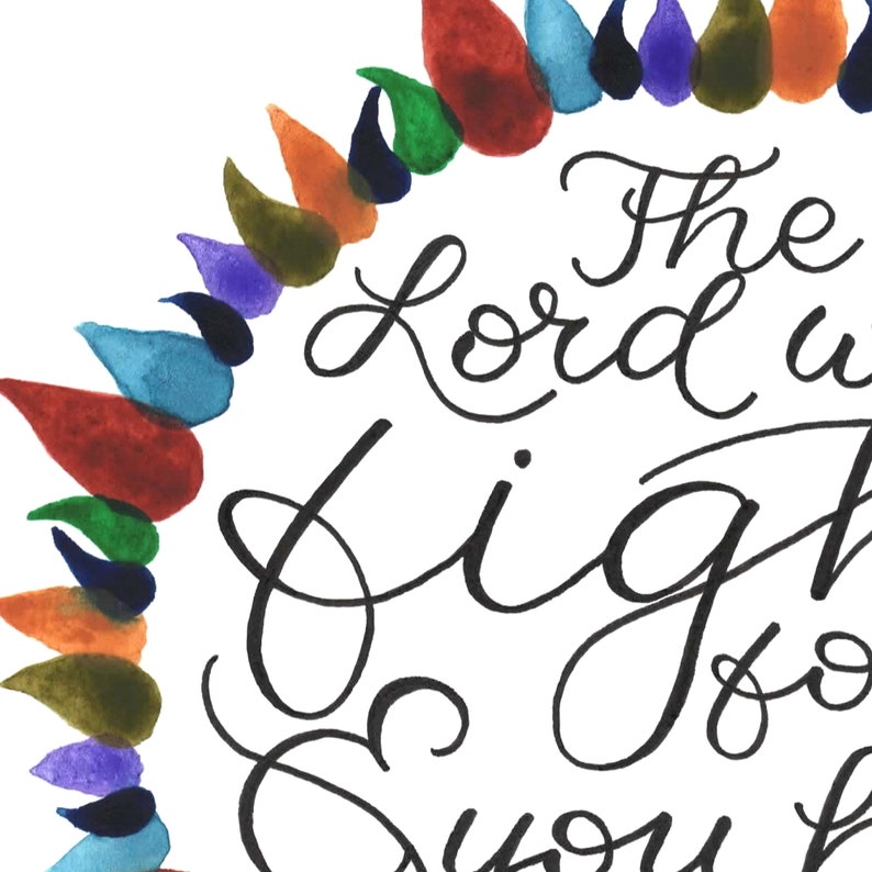 Exodus 14:14, Scripture Art Printable, Bible Verse Wall Art, 8x10, 5x7 ...