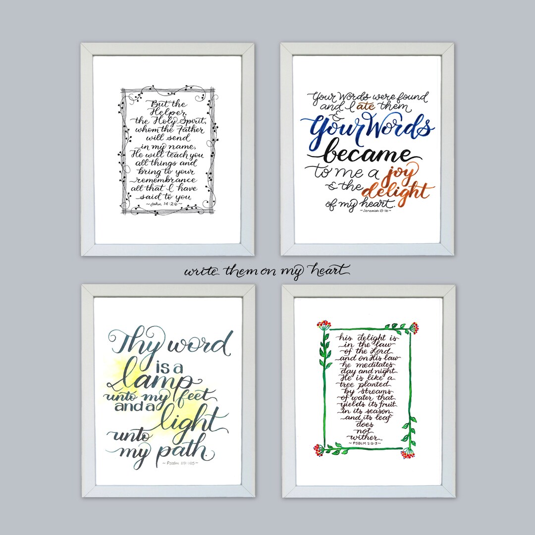 The Word Scripture Memory Verse Cards AND Wall Art Printables - Etsy