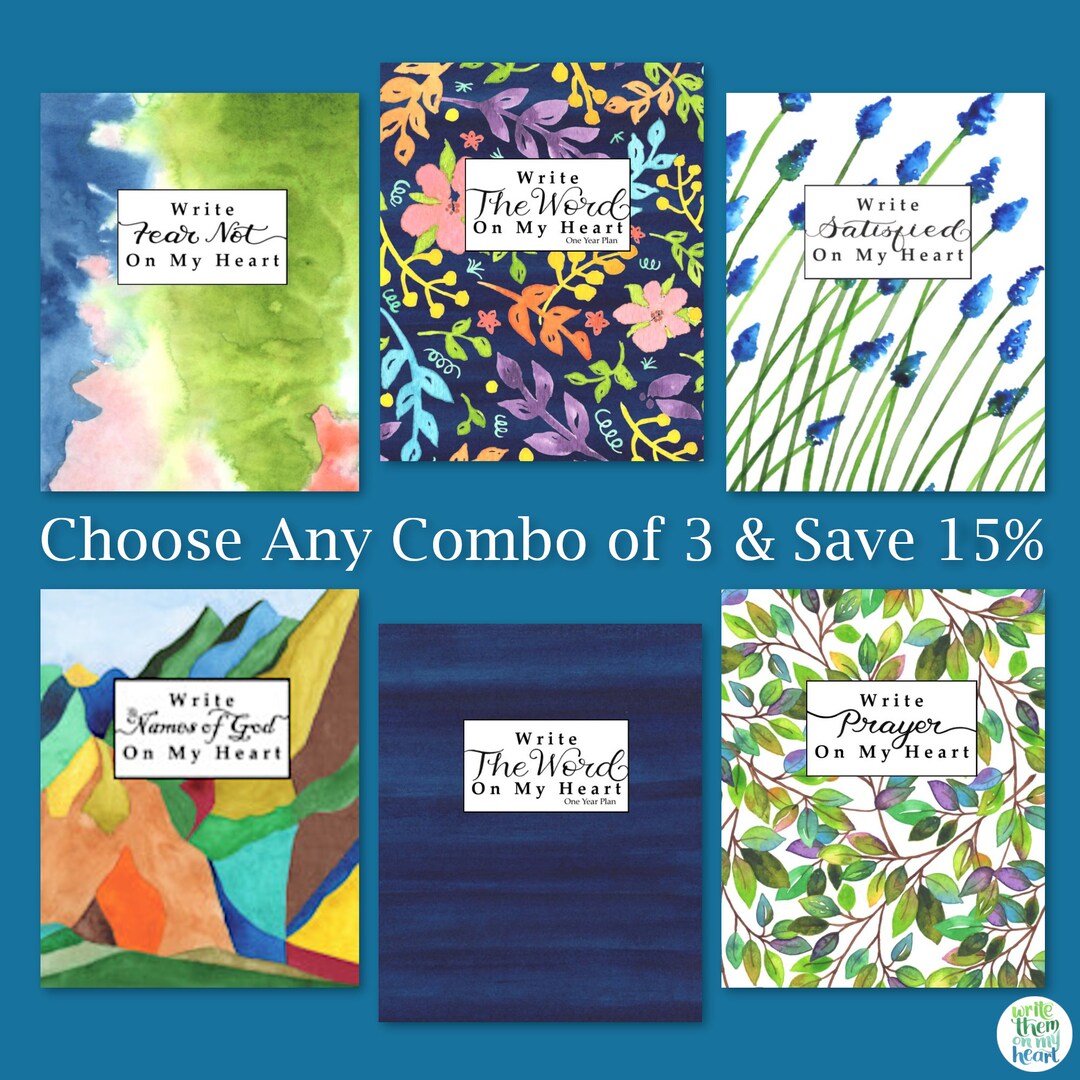 Scripture Writing Journals Bundle and Save, Choose 3 Journals, Bible ...