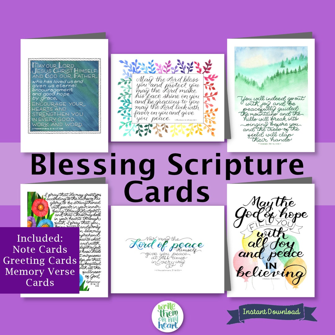 Blessing Scripture Cards Printable Bible Verse Blessing Card Bible ...