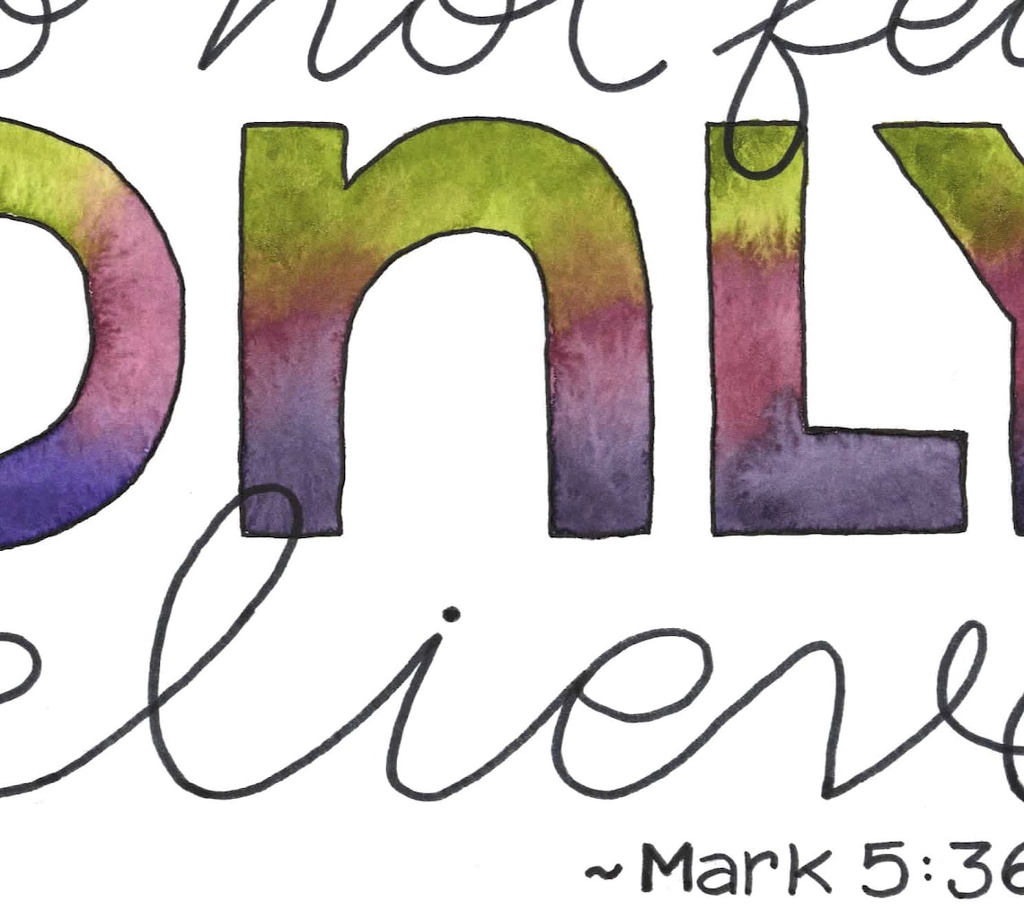 Mark 5:36 Scripture Printable Christian Wall Art and | Etsy