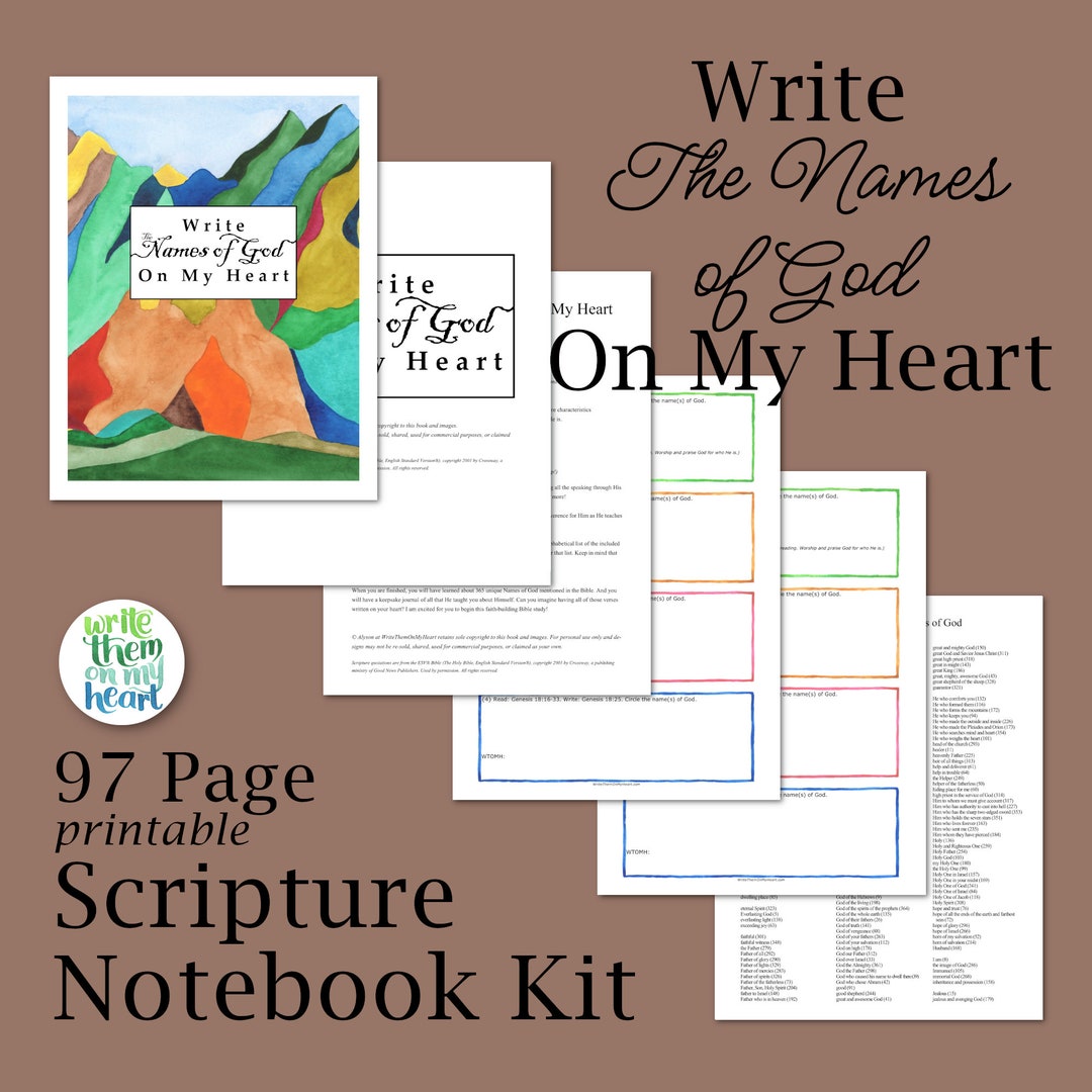 365 Names of God PDF Scripture Writing Printable Worksheets, Names of ...