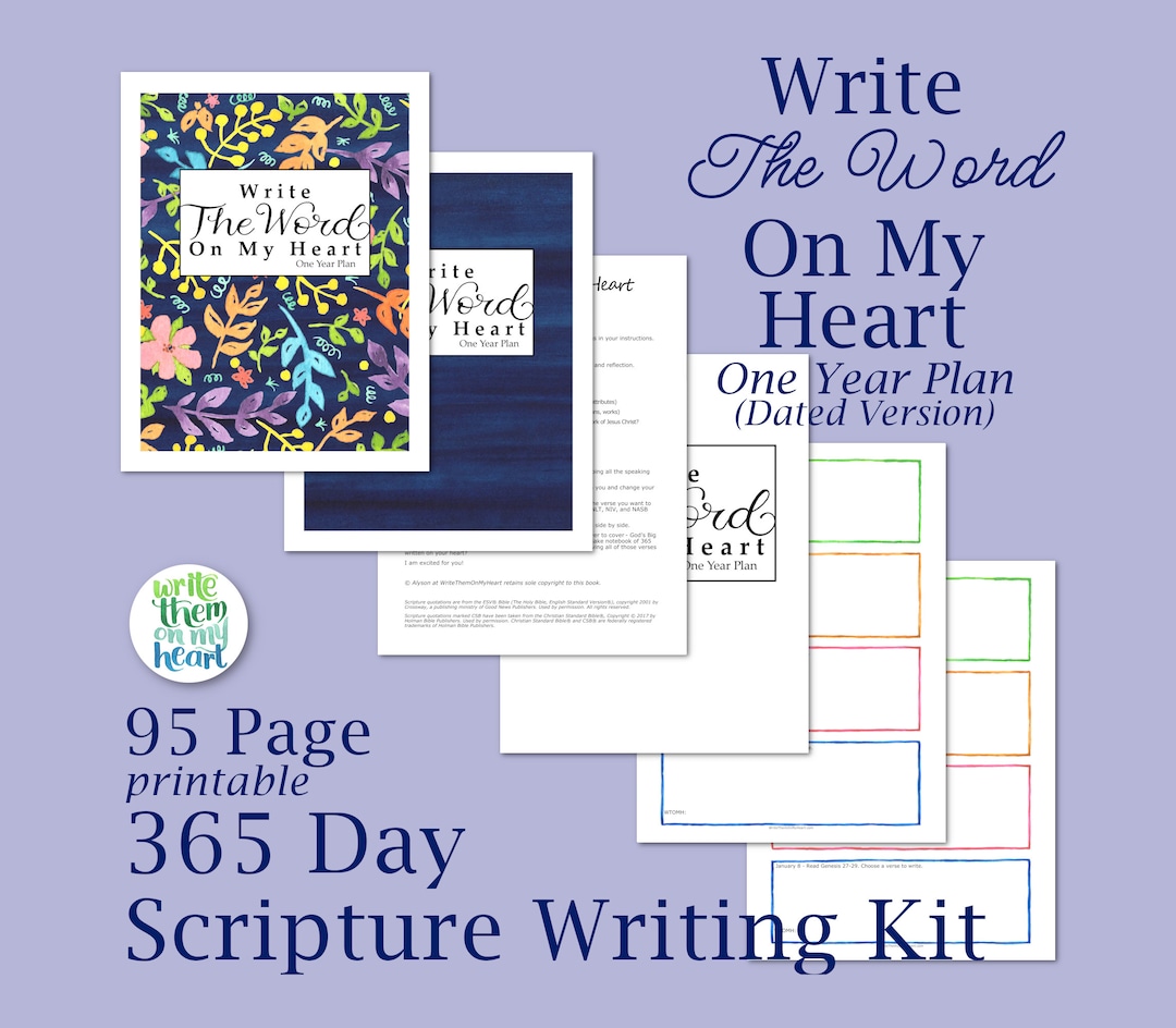 Bible in A Year Guide Printable Bible Study Notebook Pages, One Year ...