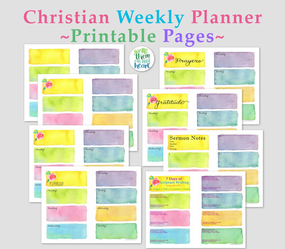 Christian Planner Printable, Faith Weekly Planner Undated Horizontal ...