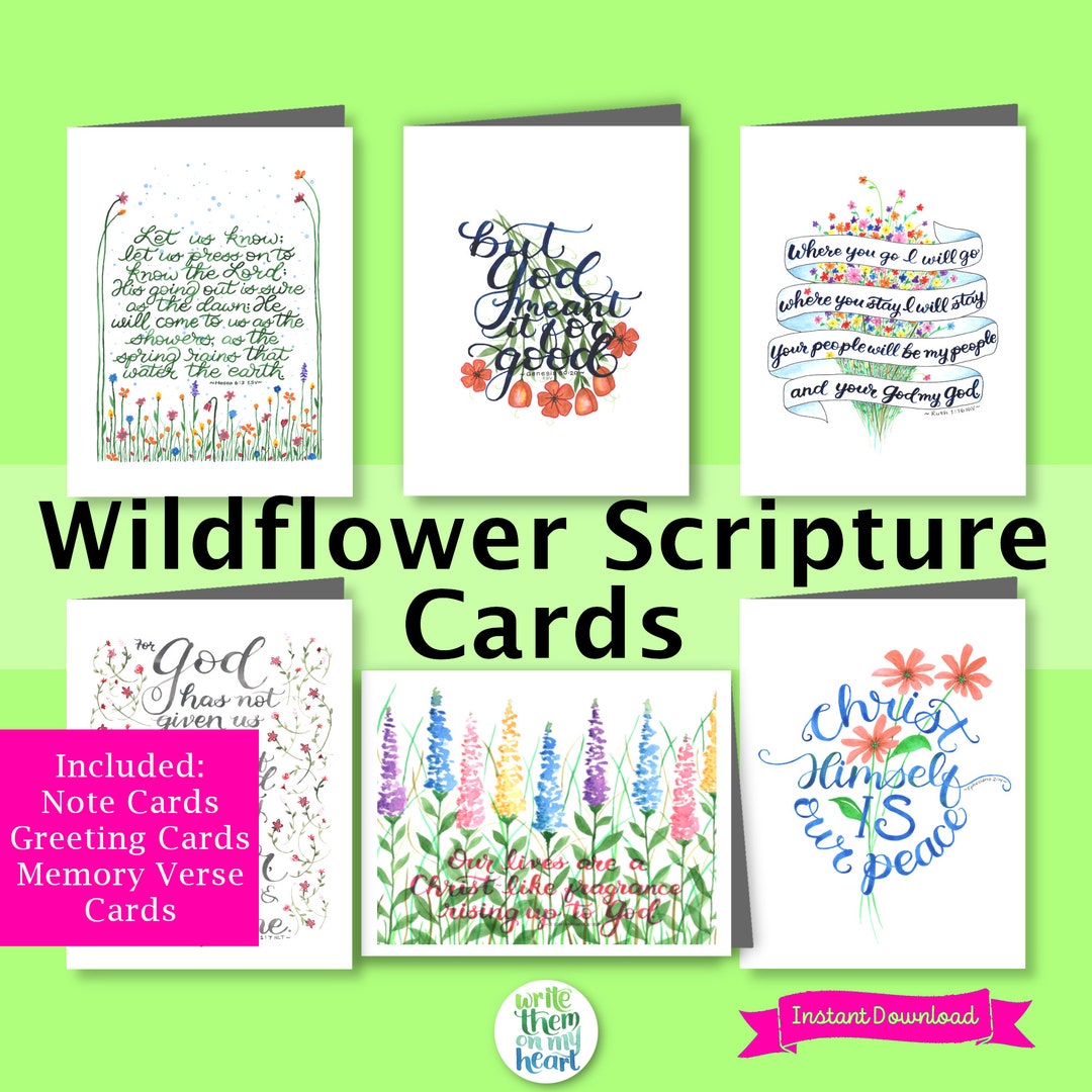 Wildflower Art Scripture Card Printable Wild Flower Bible Verse Card ...