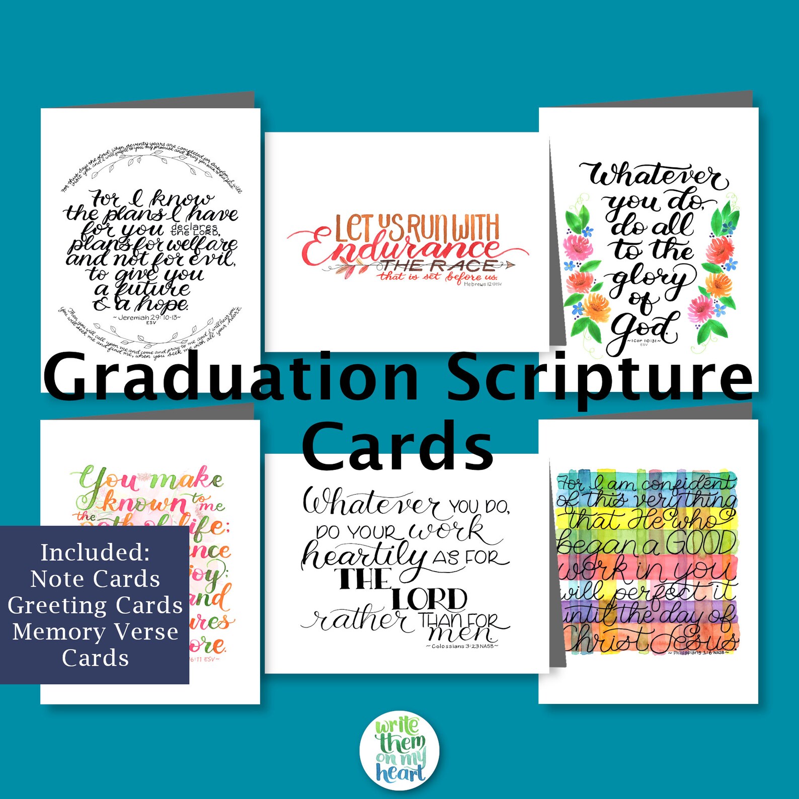 Graduation Scripture Cards 6 Printable Bible Verse Graduation - Etsy