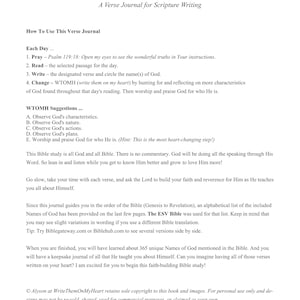 365 Names of God PDF Scripture Writing Printable Worksheets, Names of ...
