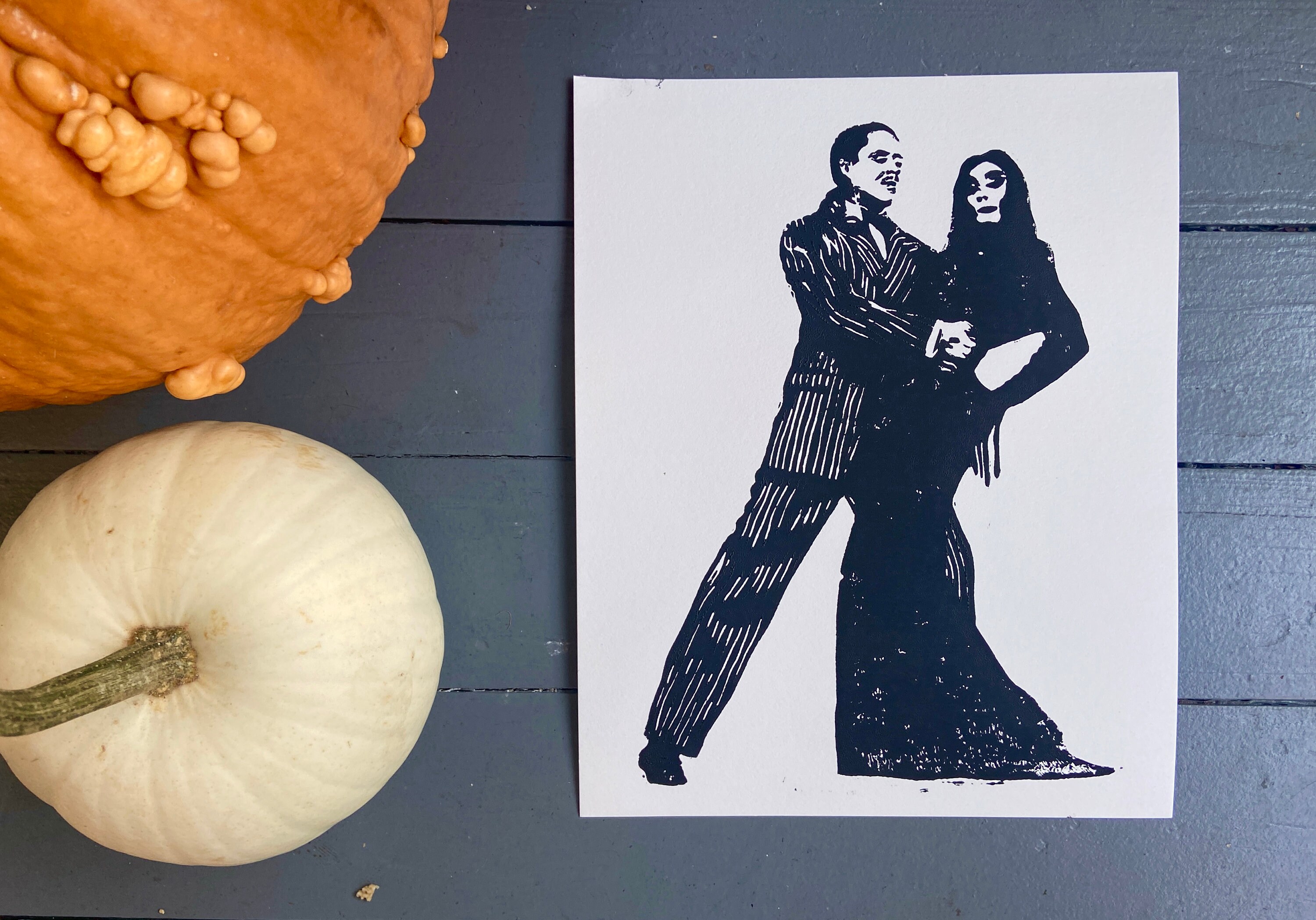 The Addams Family Lino Block Print. 8 X 10 Inch Limited Edition Print ...