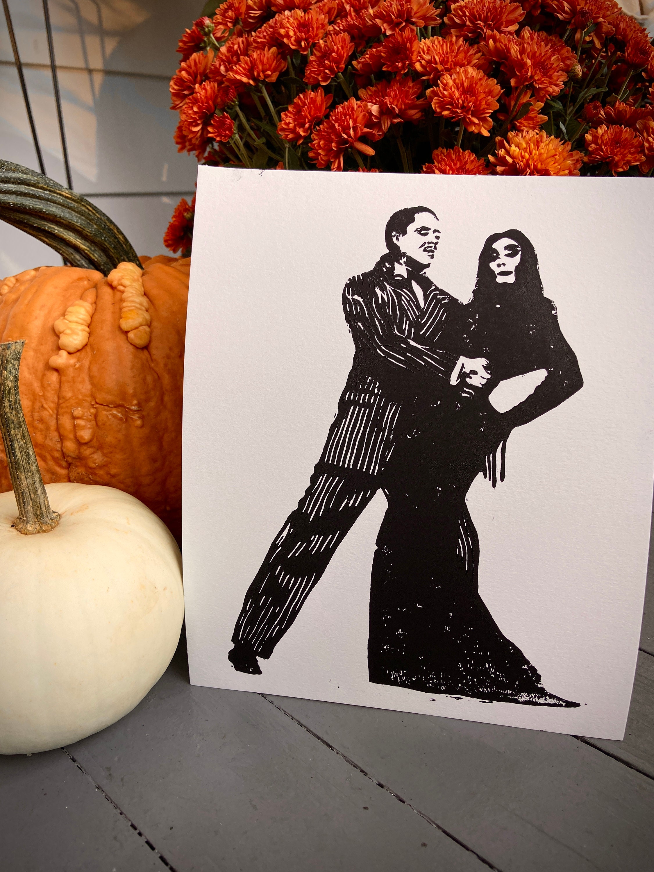 The Addams Family Lino Block Print. 8 X 10 Inch Limited Edition Print ...