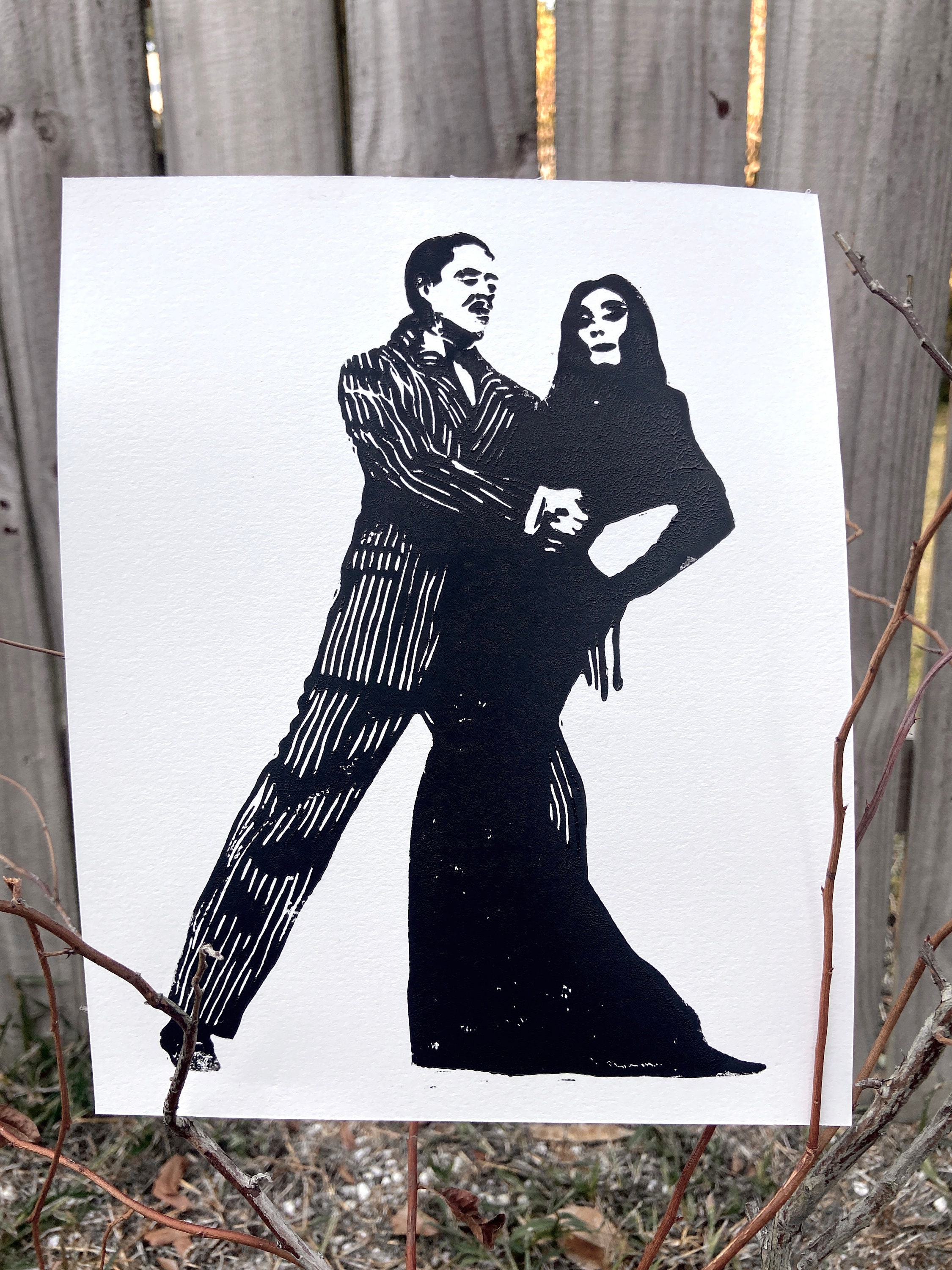 The Addams Family Lino Block Print. 8 X 10 Inch Limited Edition Print ...