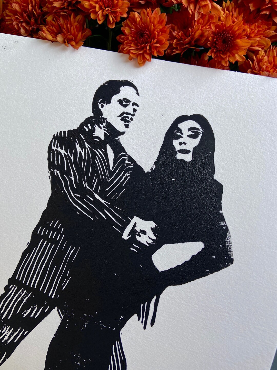 The Addams Family Lino Block Print. 8 X 10 Inch Limited - Etsy