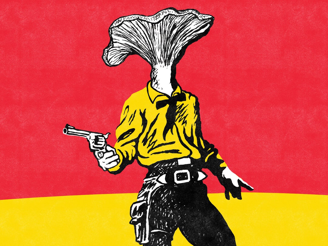 Mushroom Cowboy Art Print. 16 X 20 Limited Edition Fungi Print. Western ...