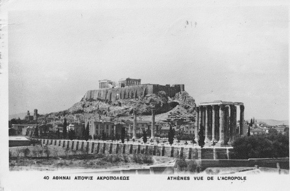 The Acropolis-two Vintage Postcards C.1950 - Etsy