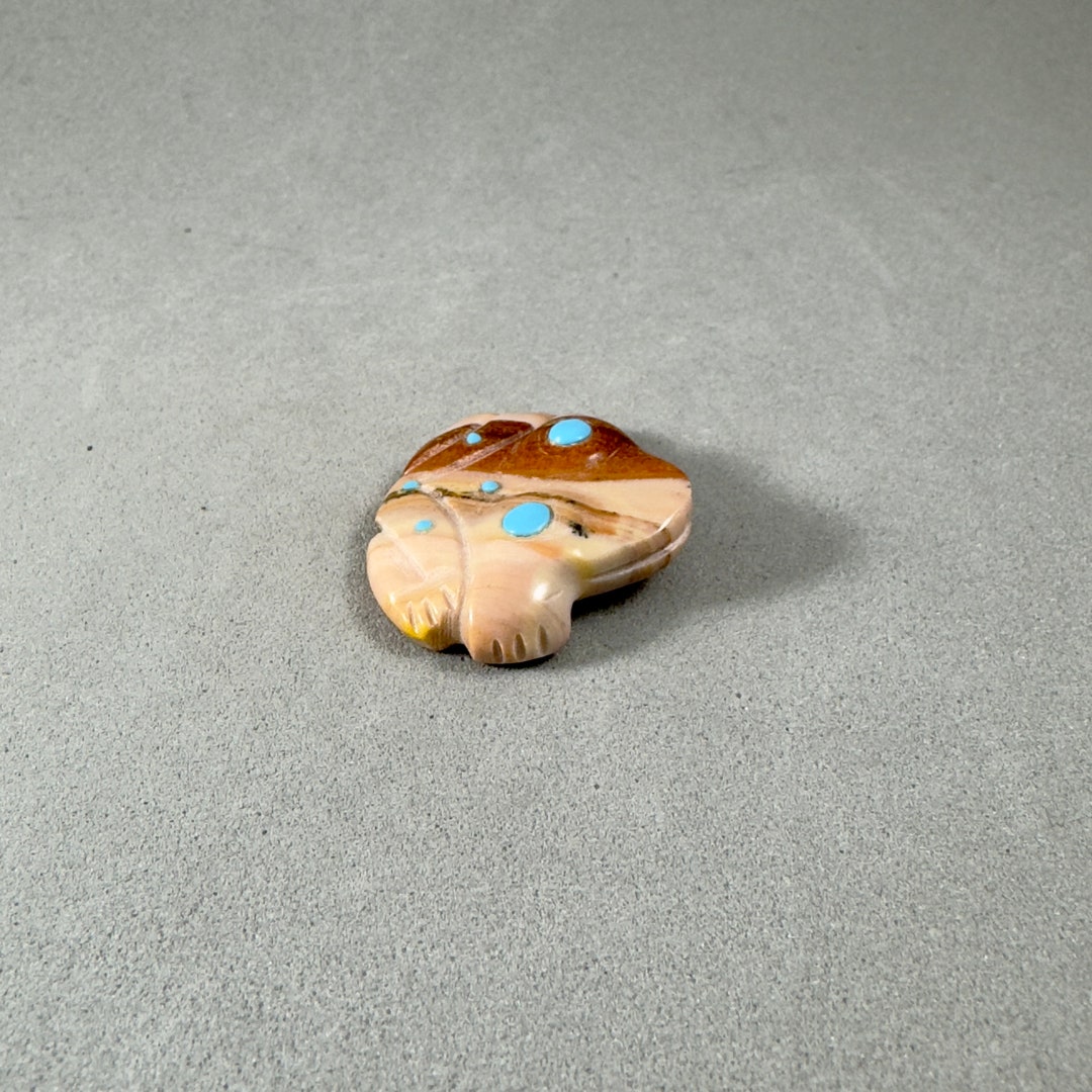 Frog Zuni Fetish, Native American Handmade by Reynolds Lunasee, Banded ...