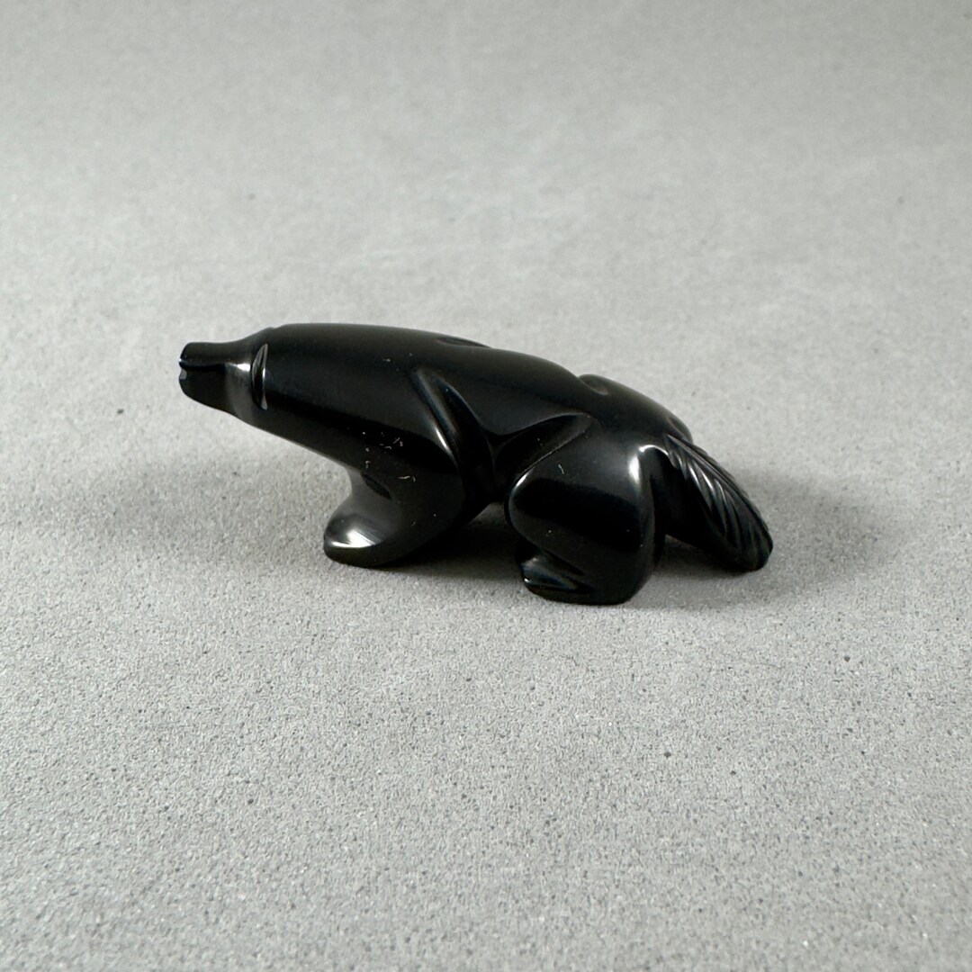 Badger Fetish Made From Jet, Native American Handmade and Signed by ...