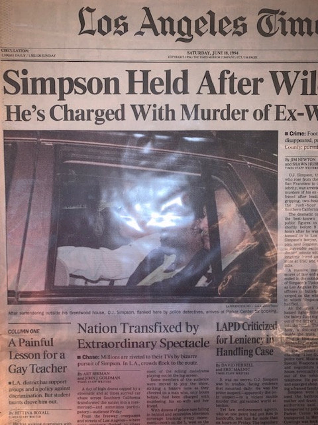 Murder Arrest OJ Simpson Bronco Chase on Freeway 1994 - Etsy