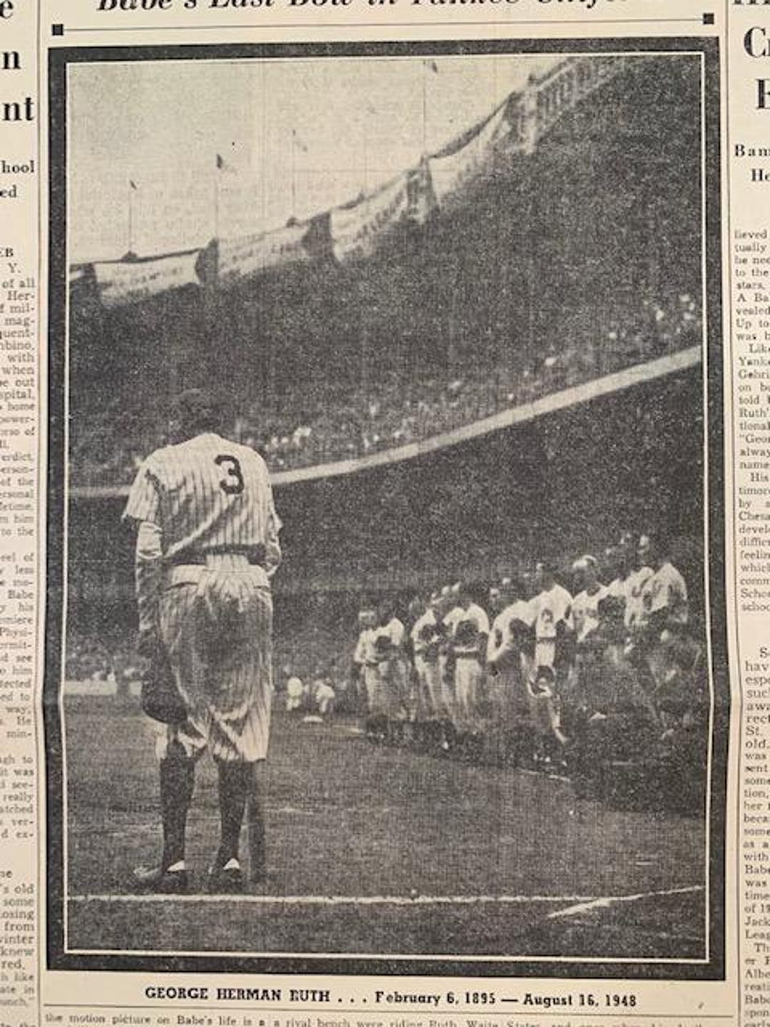 Babe Ruth DEAD 1948 Sporting News ORIGINAL and Complete Paper MLB ...