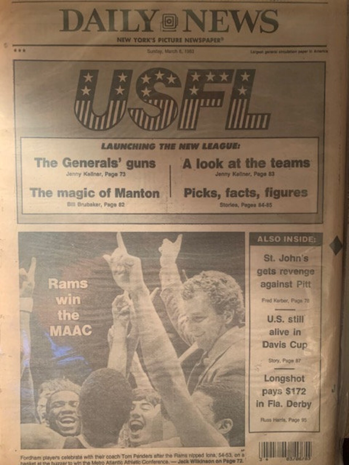 USFL 1983 New Football League ORIGINAL - Etsy