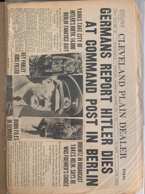 HITLER Dead 1945 WWII Complete Newspaper - Etsy