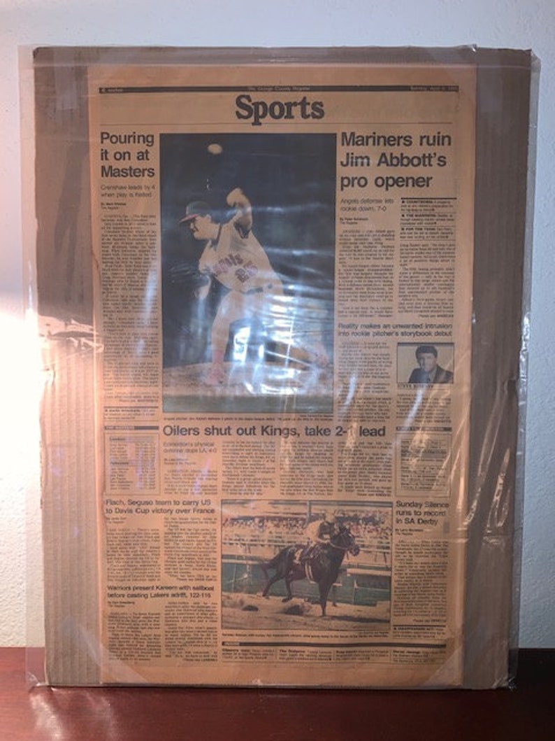 1989 Only ONE Arm Pitcher JIM ABBOT California Angels Rookie - Etsy