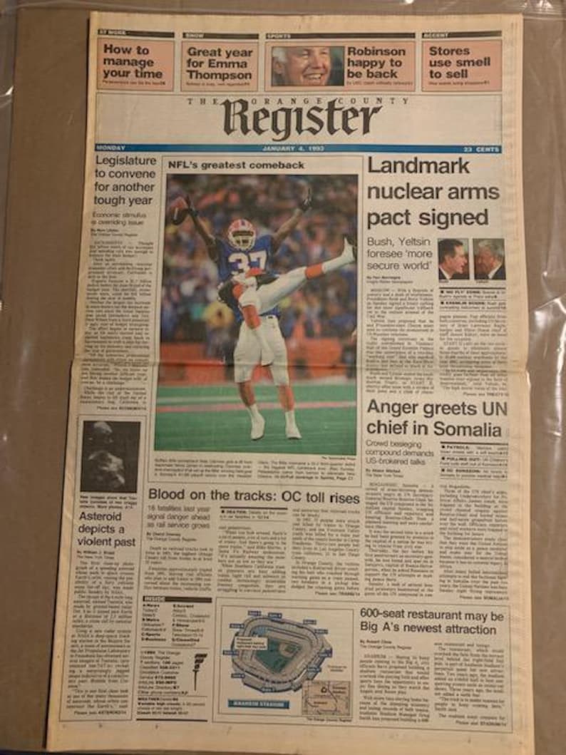 Buffalo Bills NFL 1993 Greatest Comeback in History!!! Orignal ...