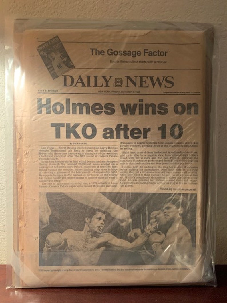 Muhammad ALI Loses to Larry Holmes 1980 Boxing Championship ORIGINAL - Etsy